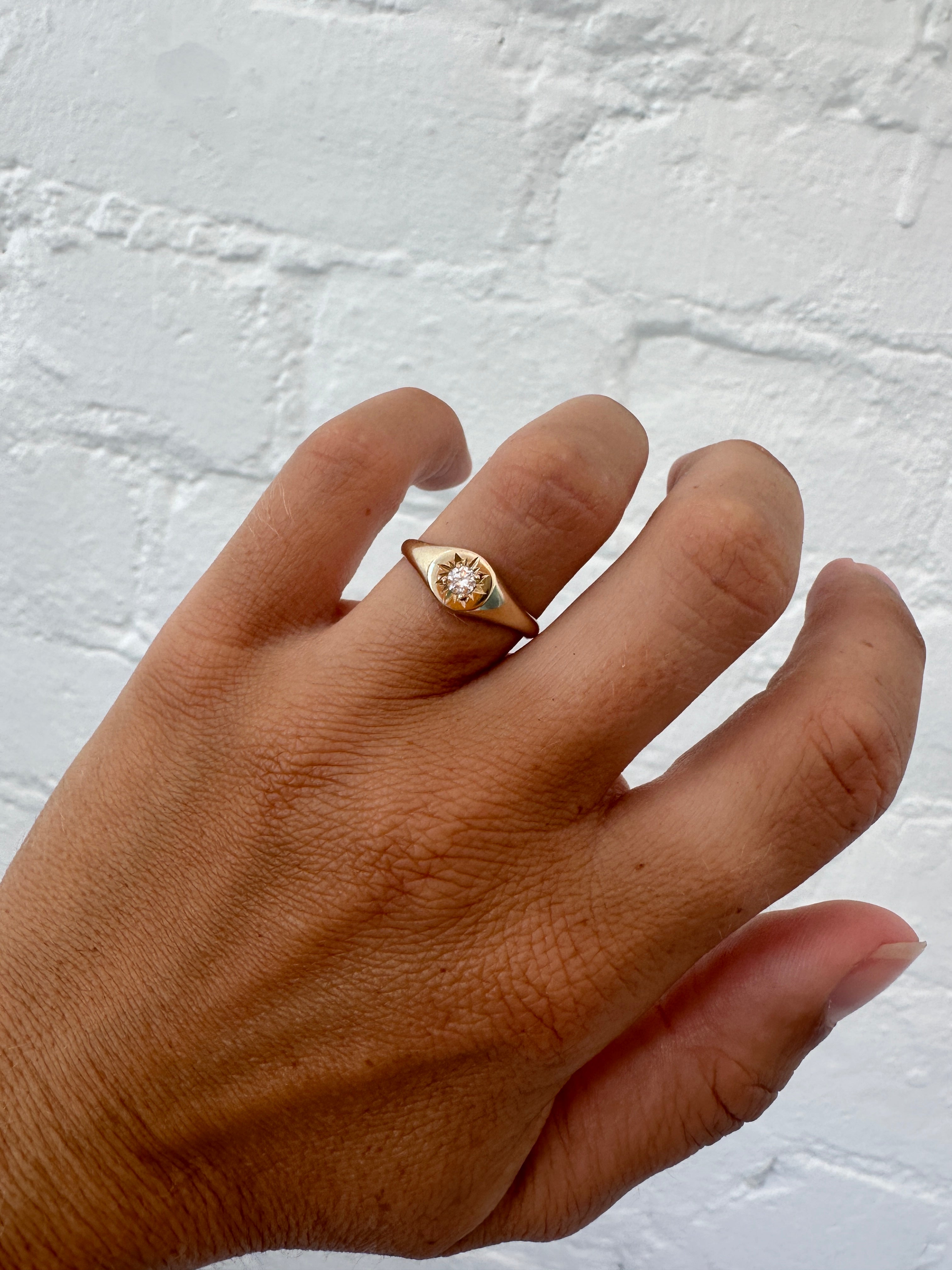 Fine Signet Ring with Diamond – Rainbow Studios Pacific