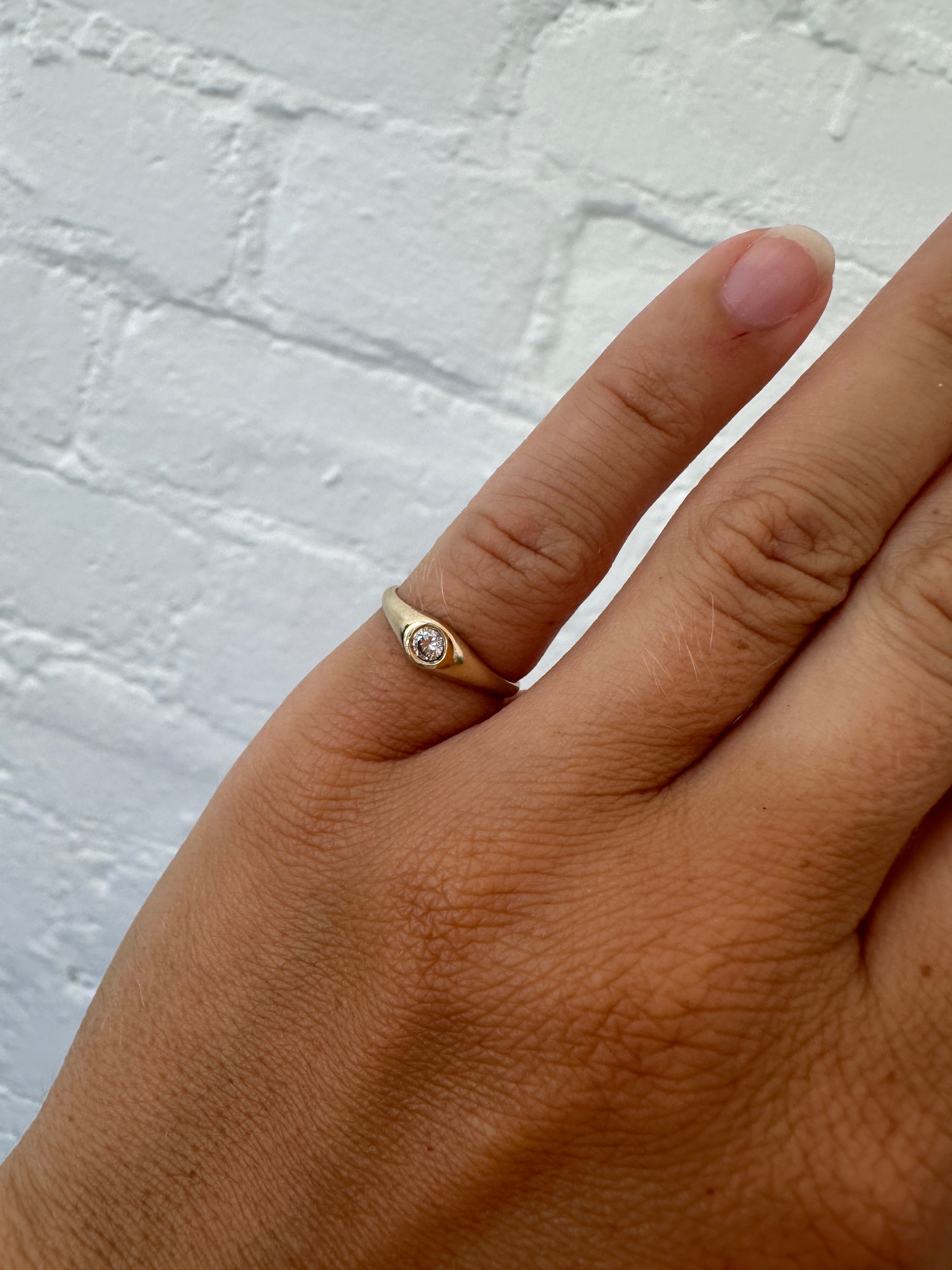 Small Signet Ring with Diamond – Rainbow Studios Pacific